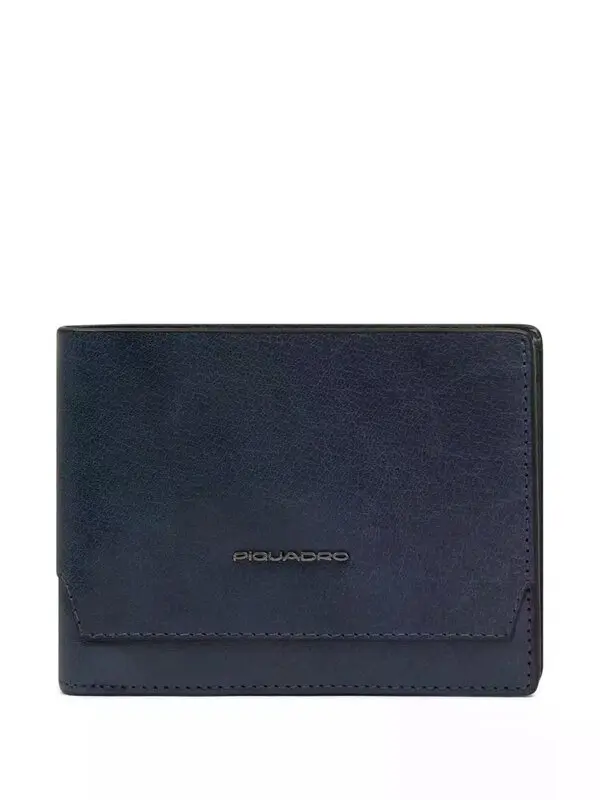 PIQUADRO Logo-plaque Leather Wallet - Blue
