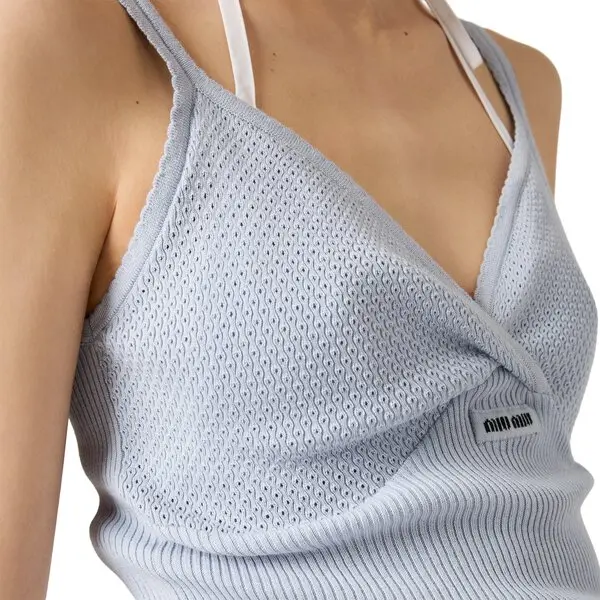 Miu Miu Cotton Knit Top - Astro