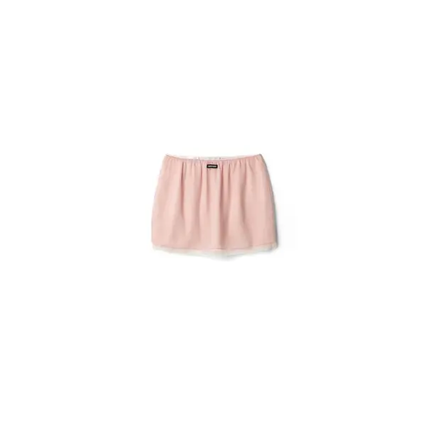 Miu Miu Chiffon Mini Skirt With Scalloped Waistband