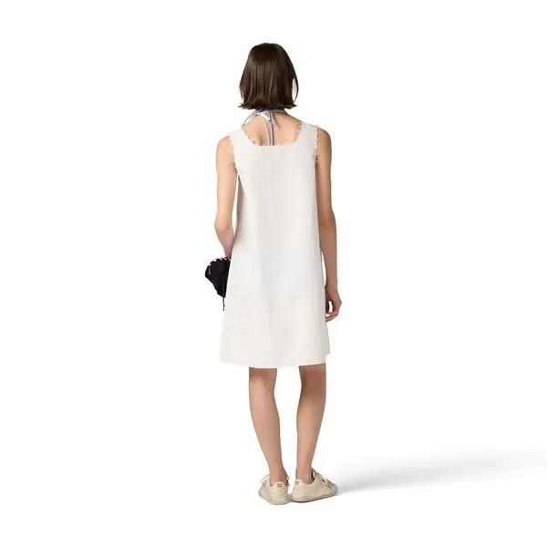 Miu Miu Sleeveless Lace-trimmed Poplin Dress