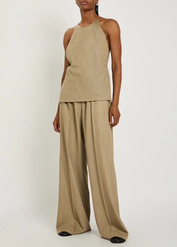 Calvin Klein Fernanda Wide-leg Wool-blend Trousers