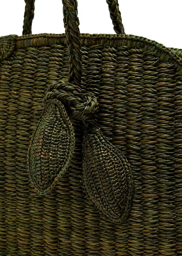 Jacquemus Le Turismo Raffia Tote Bag - Green