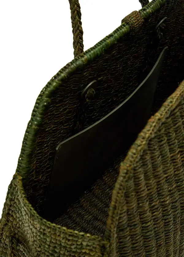 Jacquemus Le Turismo Raffia Tote Bag - Green