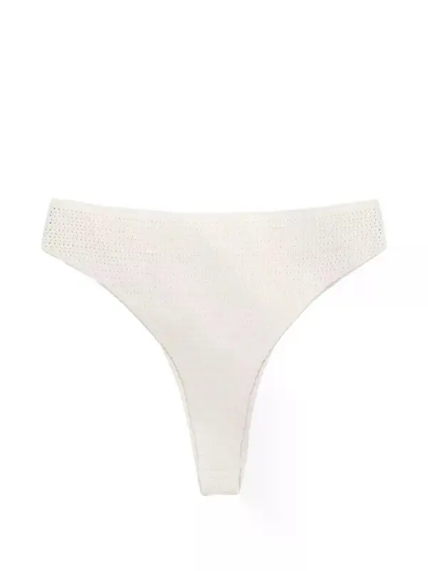 ELOU Ora Crochet-knit Bikini Bottoms - Neutrals