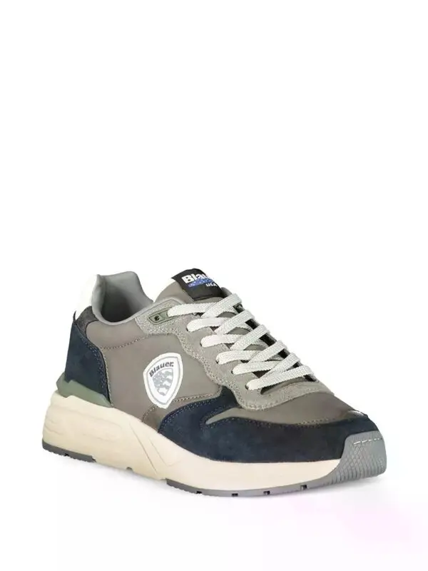 BLAUER. Colour-block Leather Sneakers