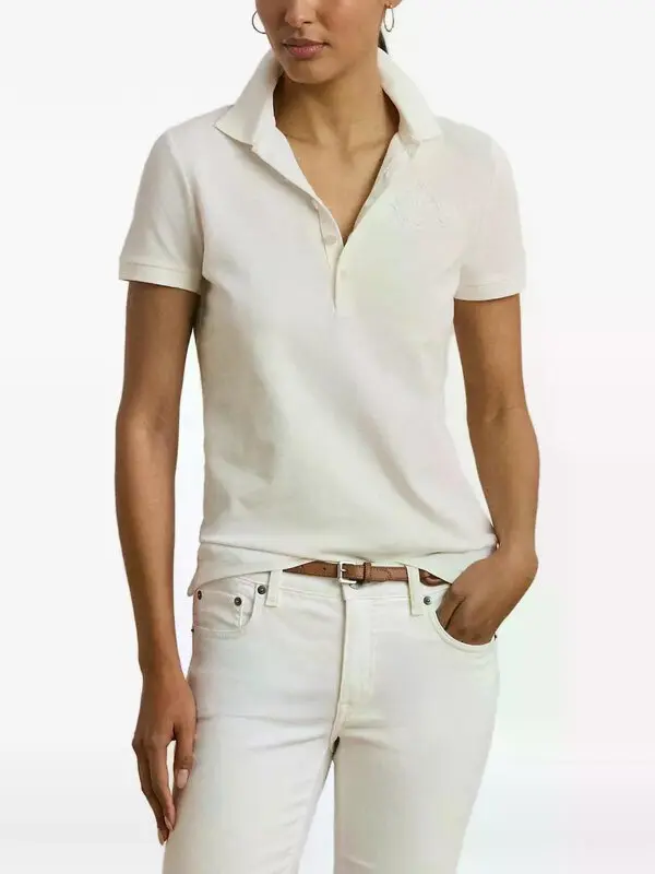 Ralph Lauren Logo Embroidered Polo Shirt - Neutrals