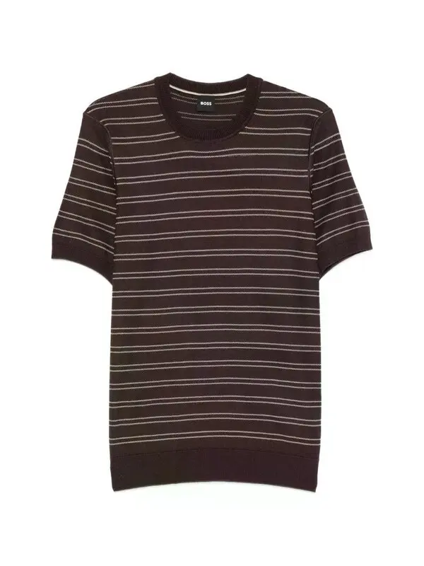 BOSS Short-sleeved Horizontal Stripe Sweater