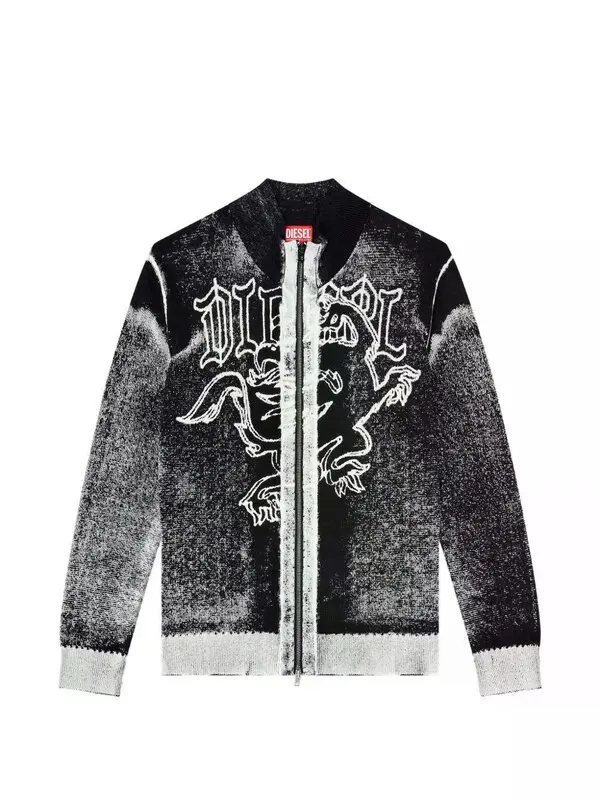DIESEL® Graphic Print Zip-up Cardigan