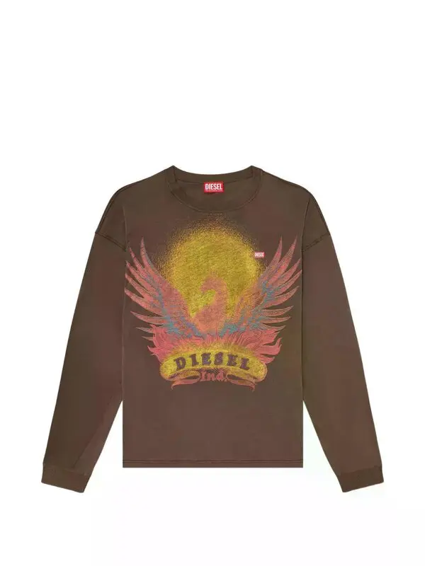 DIESEL® Graphic-print Long-sleeve T-shirt