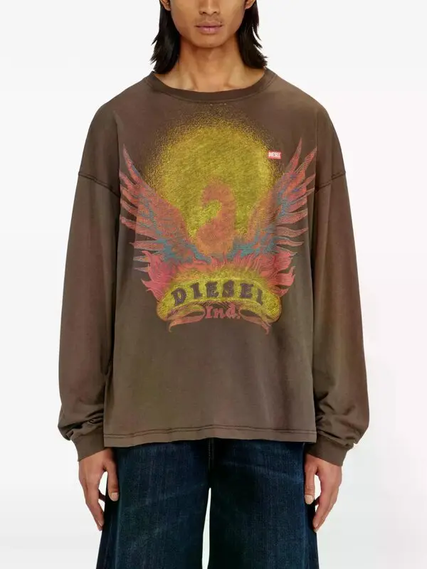 DIESEL® Graphic-print Long-sleeve T-shirt