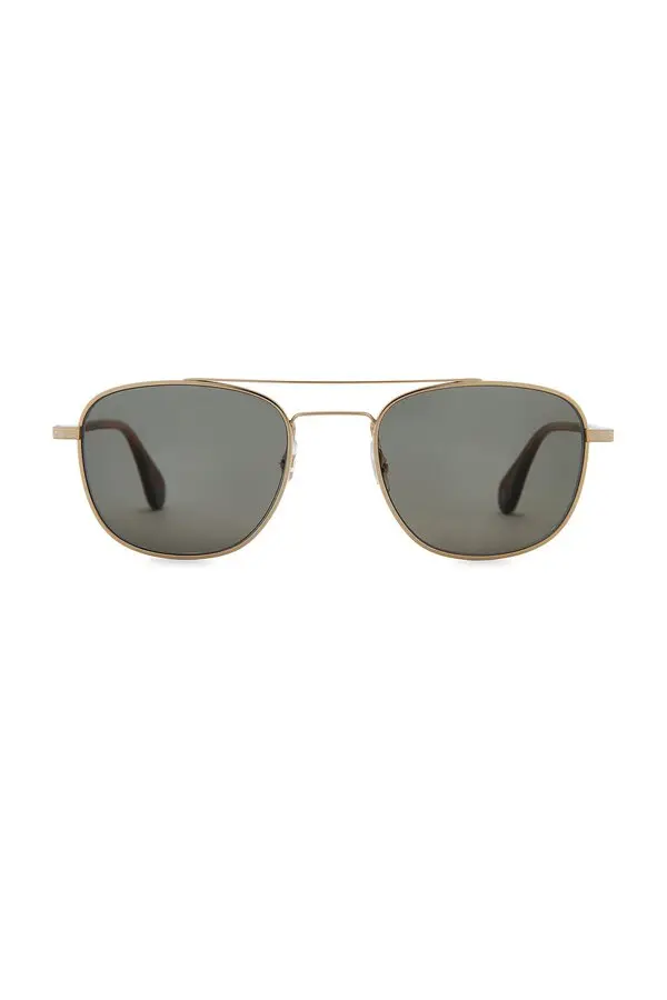 Garrett Leight Clubhouse Ii Sun Sunglasses - Gold Spotted Brown Shell & Green