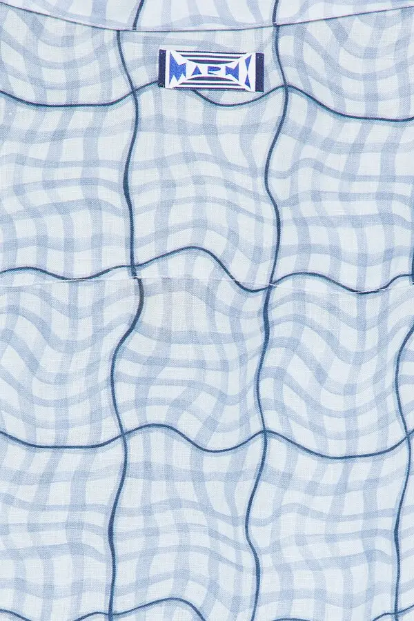 Marni Camp Collared Button Down Shirt - Light Blue