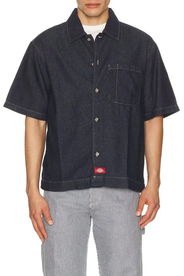 Dickies Denim Shirt In Navy