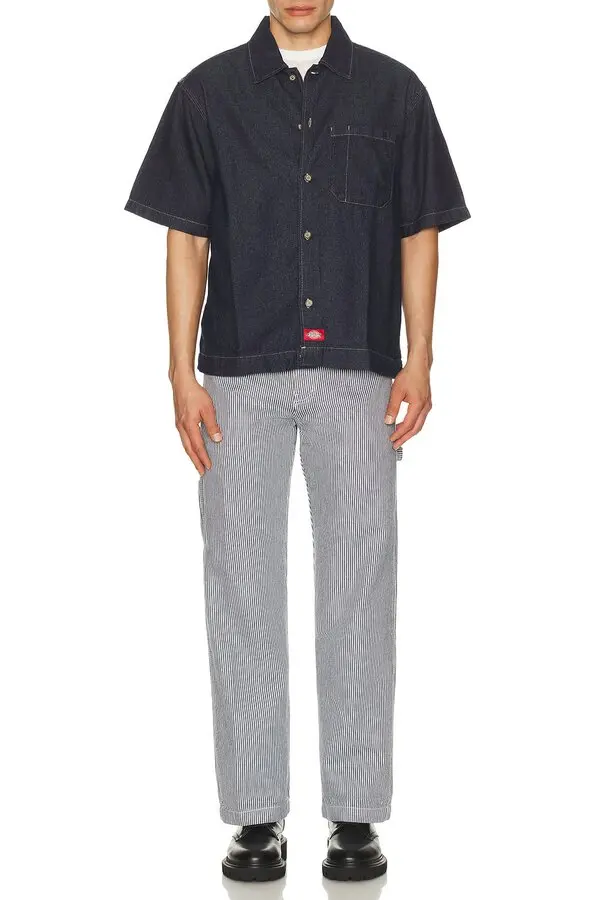 Dickies Denim Shirt In Navy