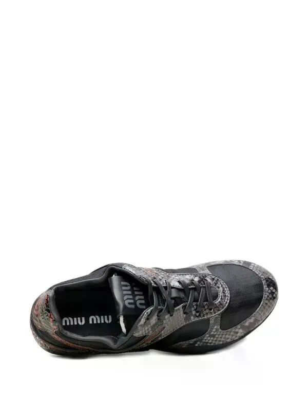 Miu Miu Gymnasium Snakeskin-effect Sneakers