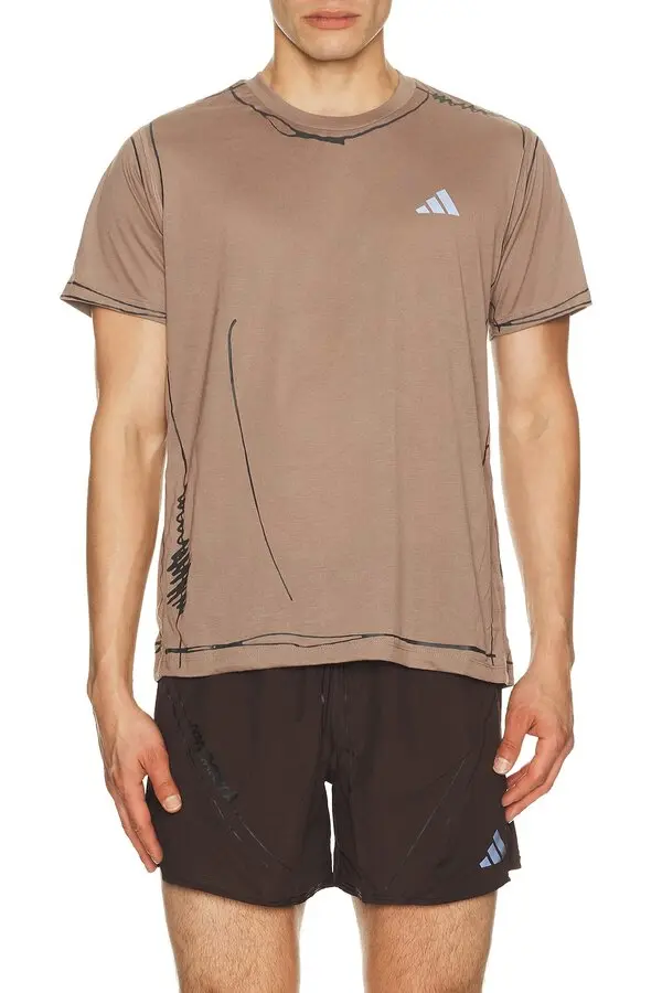ADIDAS X SONG FOR THE MUTE Running Tee In Brown