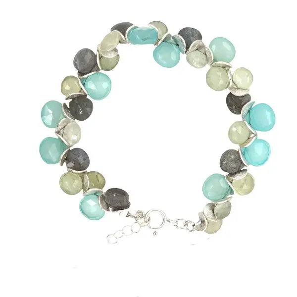 LORI KAPLAN DESIGN Stone And Sterling Silver Bracelet - Blue/green/silver