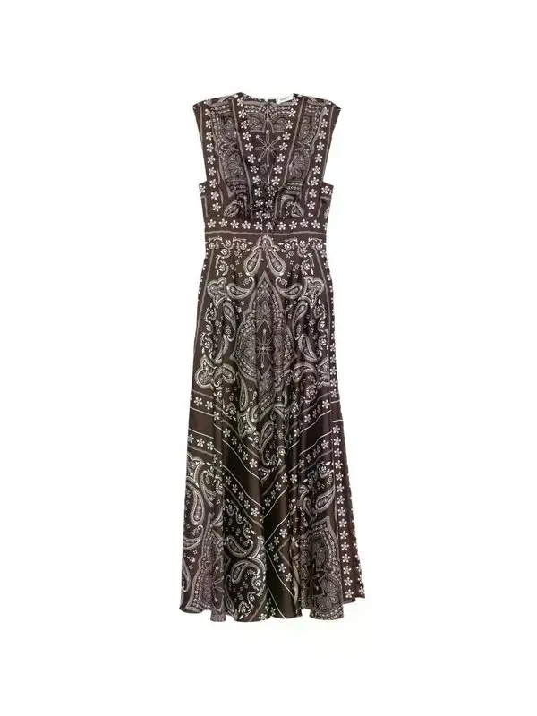 Sandro Maxi Paisley-pattern Dress - Brown