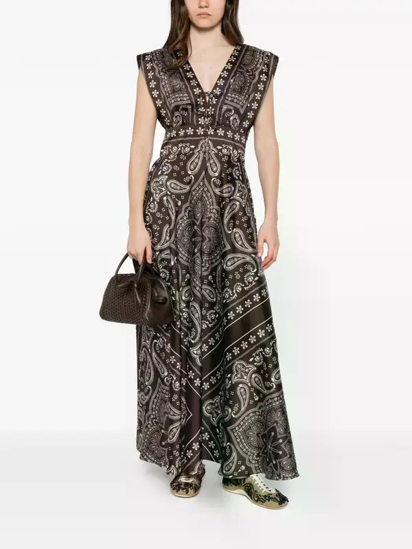 Sandro Maxi Paisley-pattern Dress
