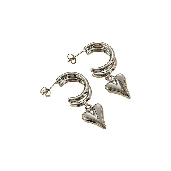 ISAIAH 54:17 Drop Heart Huggie Earrings
