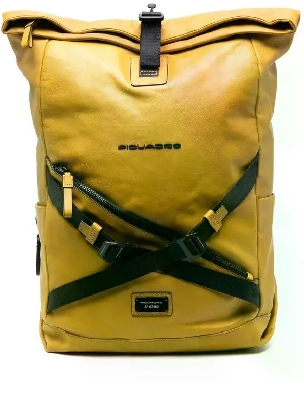 PIQUADRO Debossed Logo Detail Backpack - Yellow