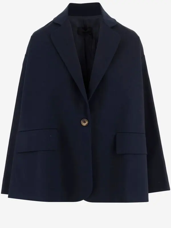 F.IT Oversized Cotton Jacket With Single Button Closure