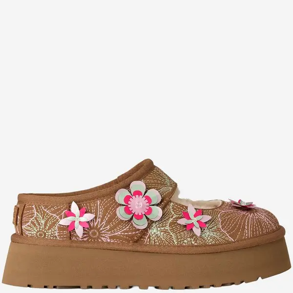 UGG Bea Mary Jane Platform Mules - Marrone