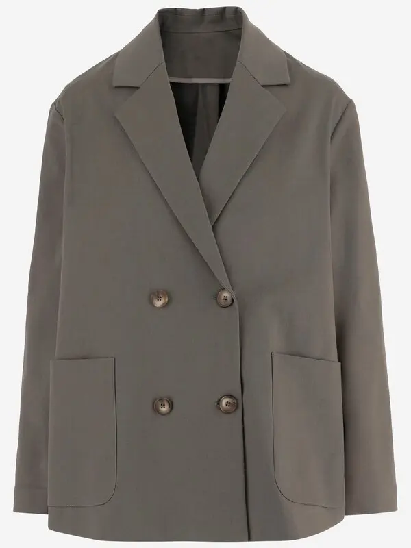 F.IT Stretch Cotton Double Breasted Jacket