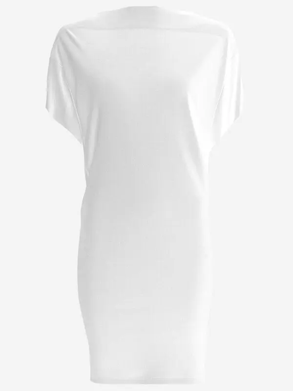 Jacquemus Viscose Blend Dress With Draping - White