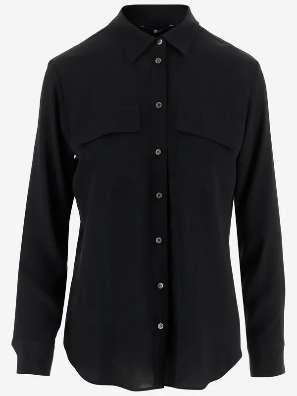 F.IT Acetate And Silk Shirt - Black