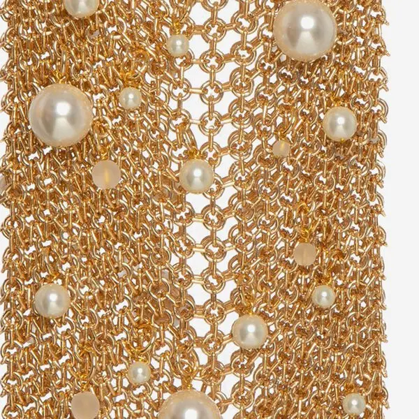 SILVIA GNECCHI Pearl Embellished Mesh Bag