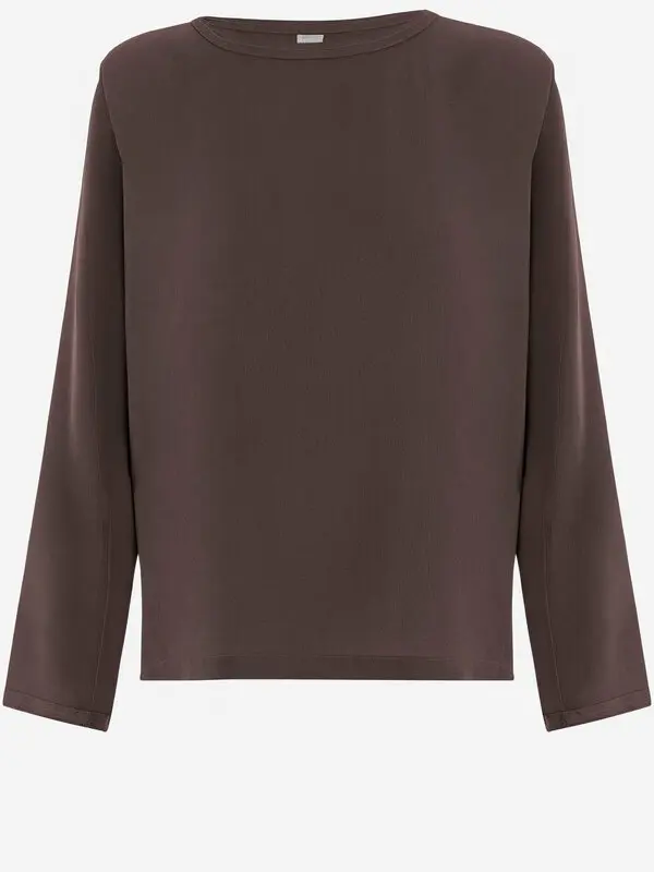 Q WINS Silk Knit Long Sleeve Top