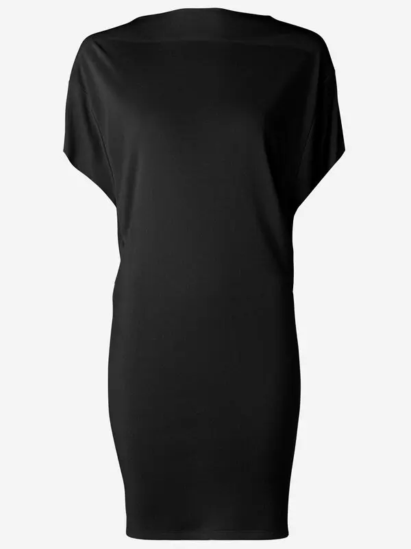 Jacquemus Viscose Blend Boatneck Dress With Draped Back Detail