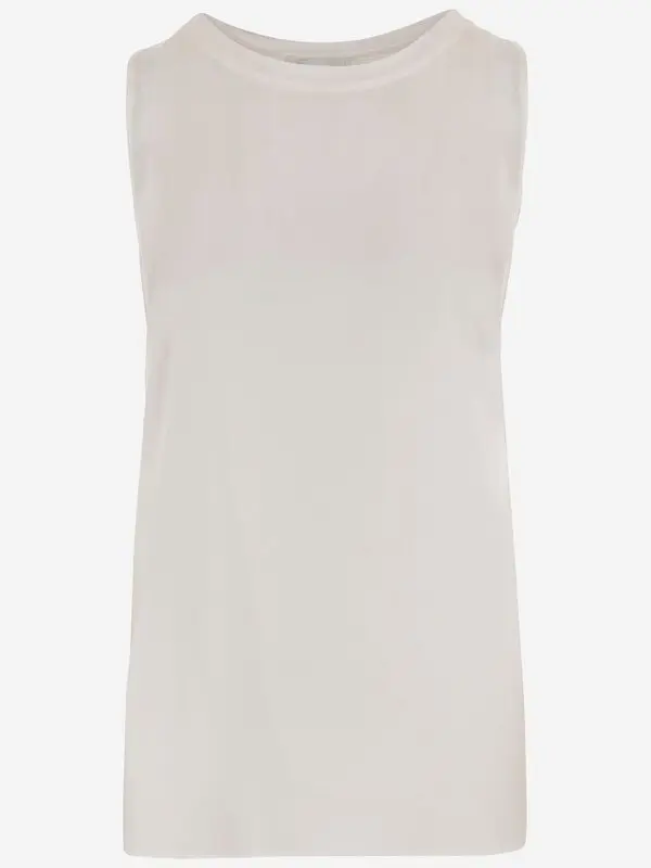 Q WINS Sleeveless Top In Stretch Cotton