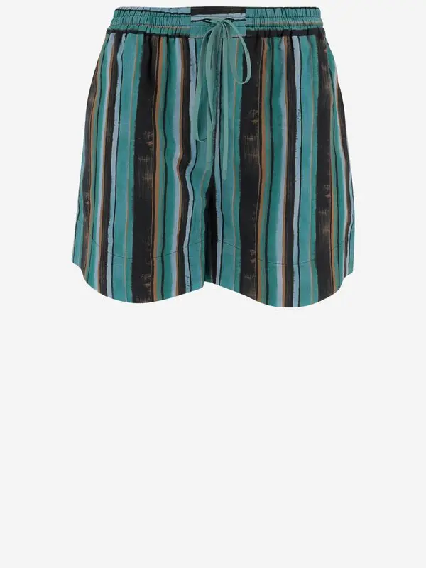 Pinko Cotton Shorts With Striped Pattern
