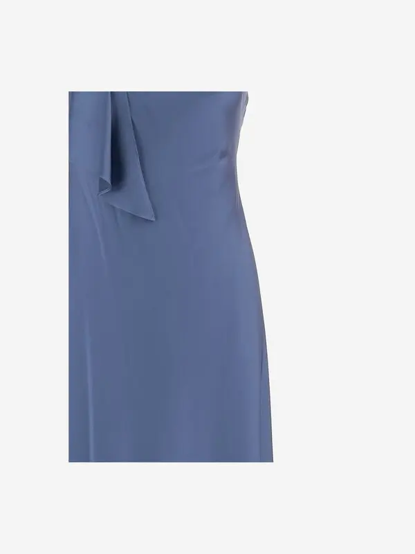 Ralph Lauren One-shoulder Satin Charmeuse Dress - Blue
