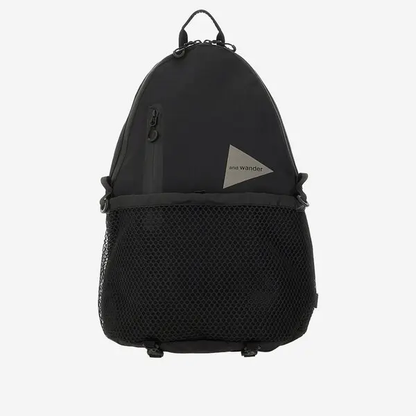 AND WANDER Cotton Blend Backpack With Mesh Pocket - Black