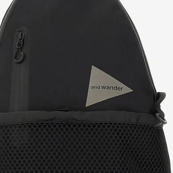 AND WANDER Cotton Blend Backpack With Mesh Pocket - Black