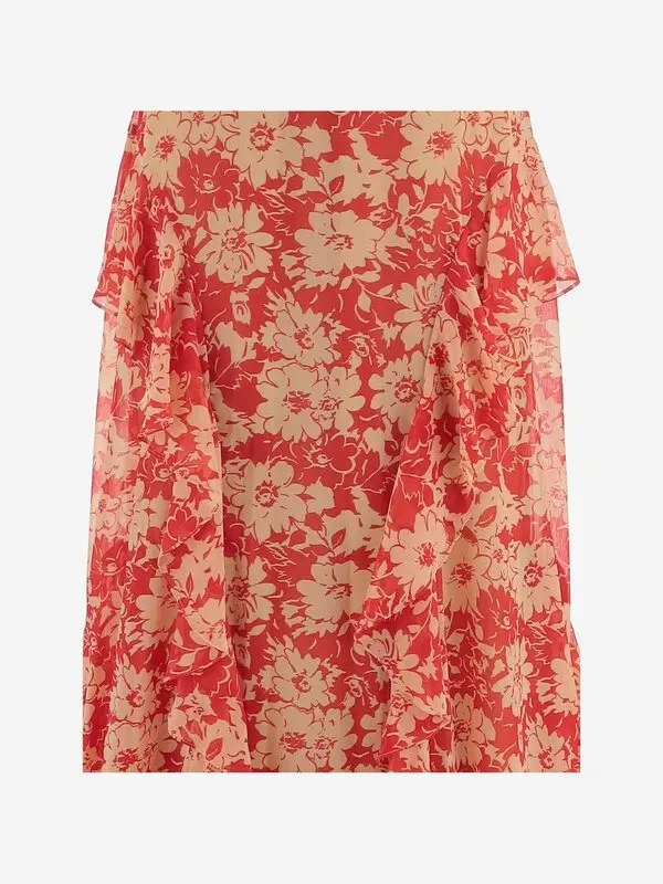 Ralph Lauren Sleeveless Floral Print Ruffled Hem Maxi Dress - Rosso