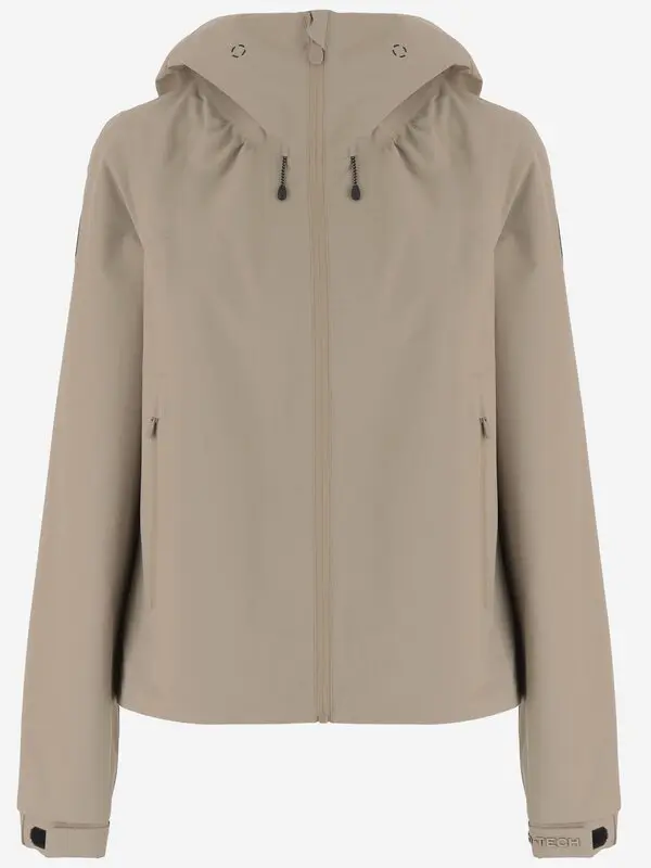 SAVE THE DUCK Hooded Recycled Polyester Jacket - Beige