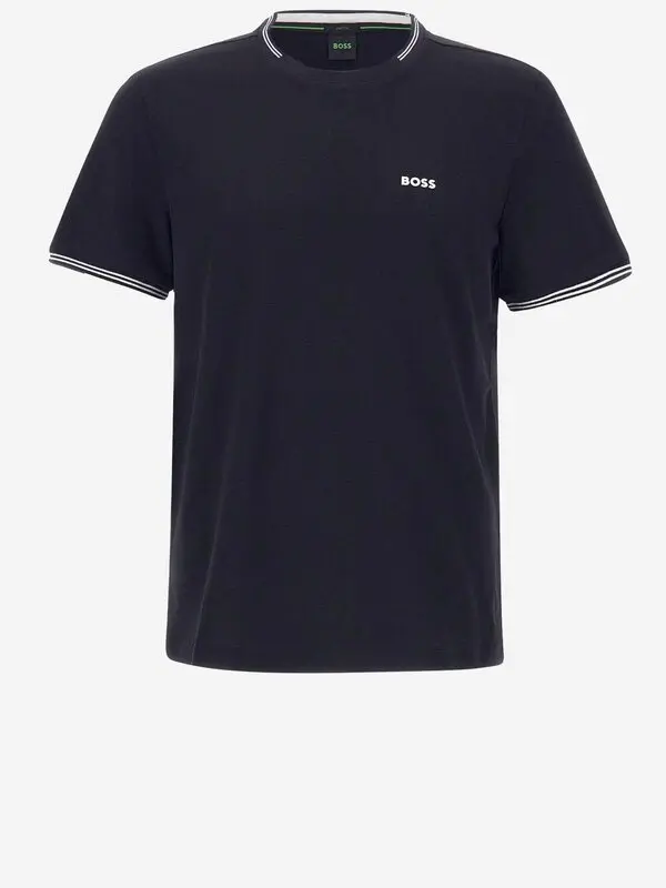 Hugo Boss Stretch Cotton T Shirt With Logo