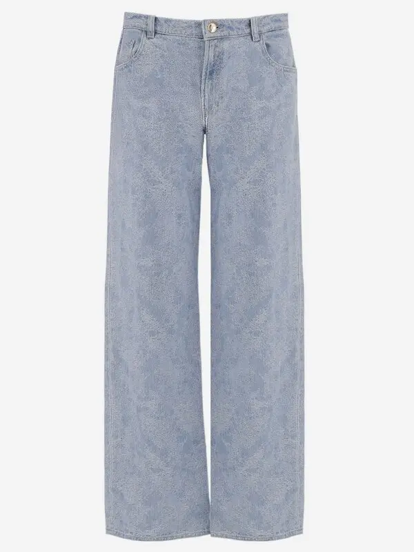 Just Cavalli Cotton Denim Wide Leg Jeans