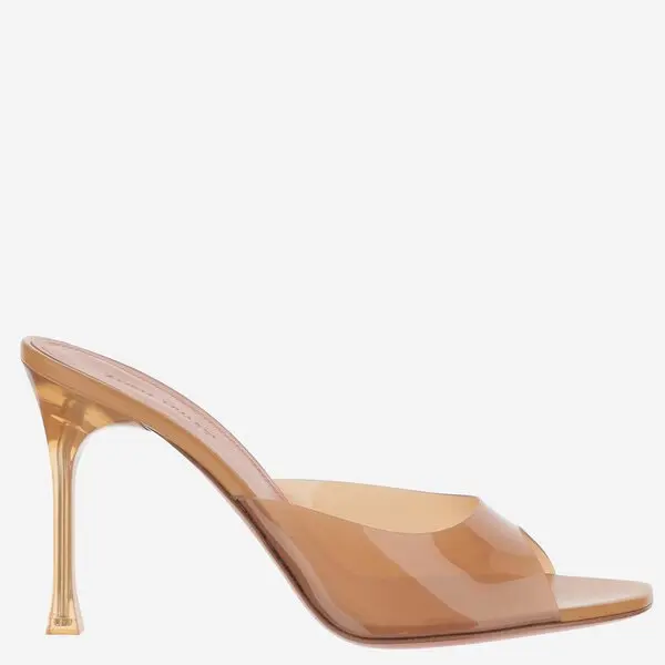 Amina Muaddi Alexa Glass Sandals - Beige