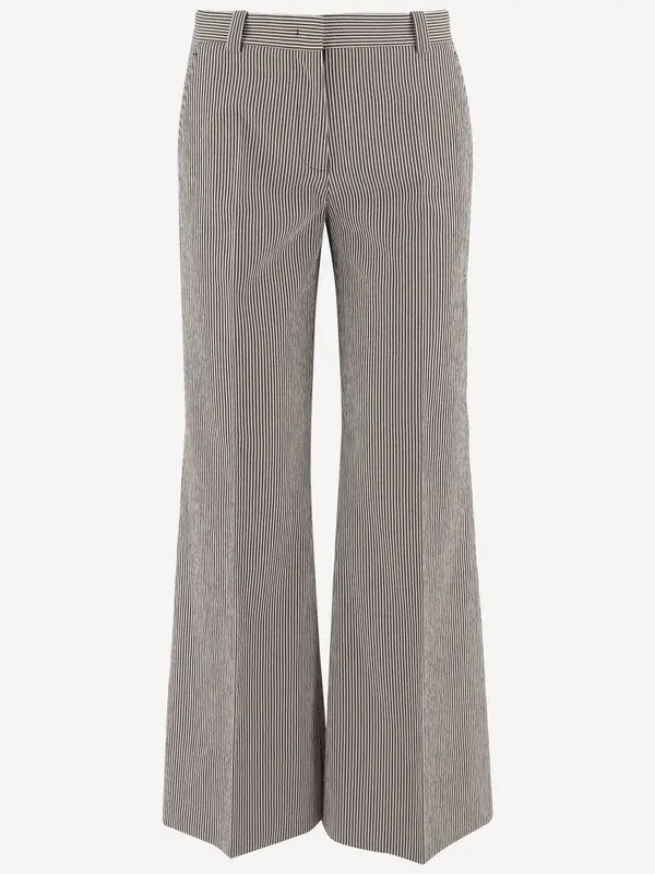 QL2 DONNA Striped Stretch Cotton Blend Pants