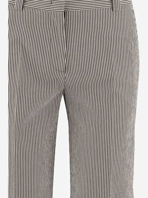 QL2 DONNA Striped Stretch Cotton Blend Pants