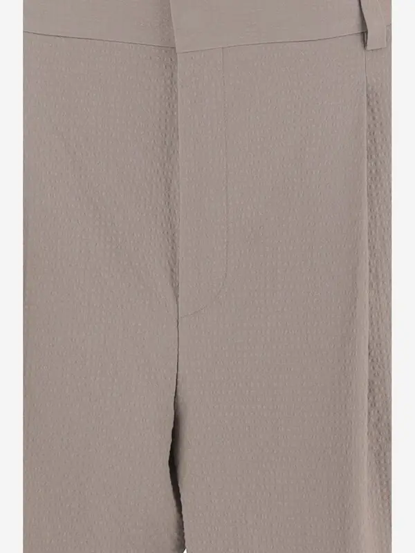 Hugo Boss Stretch Cotton Shorts With Pleats - Beige