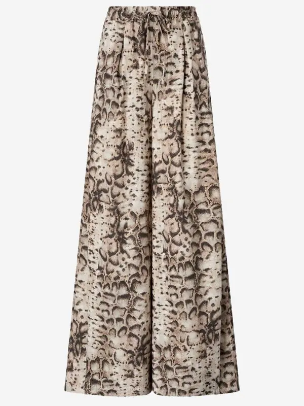 Pinko Cotton Trousers With Animal Print - Red
