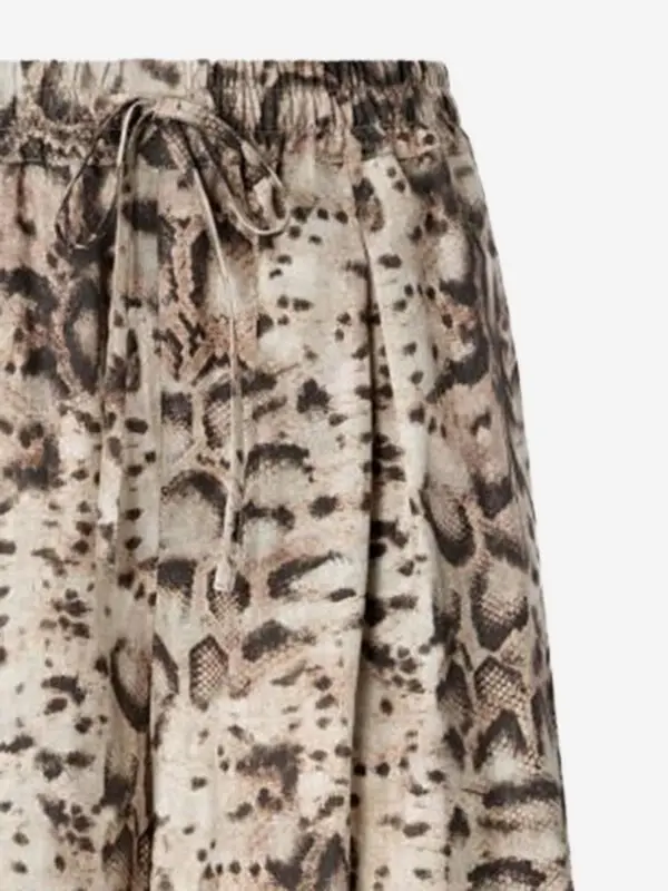 Pinko Cotton Trousers With Animal Print - Red
