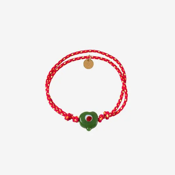 SORBET ISLAND Guardian Bracelet With Glass Bead - Red