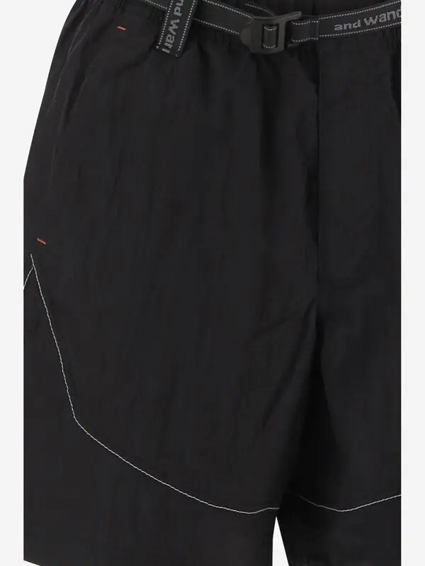 AND WANDER Nylon Technical Shorts With Belt